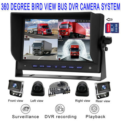 China 7 inch Truck Monitor with 4 CH CCTV Cameras and DVR Recording supplier
